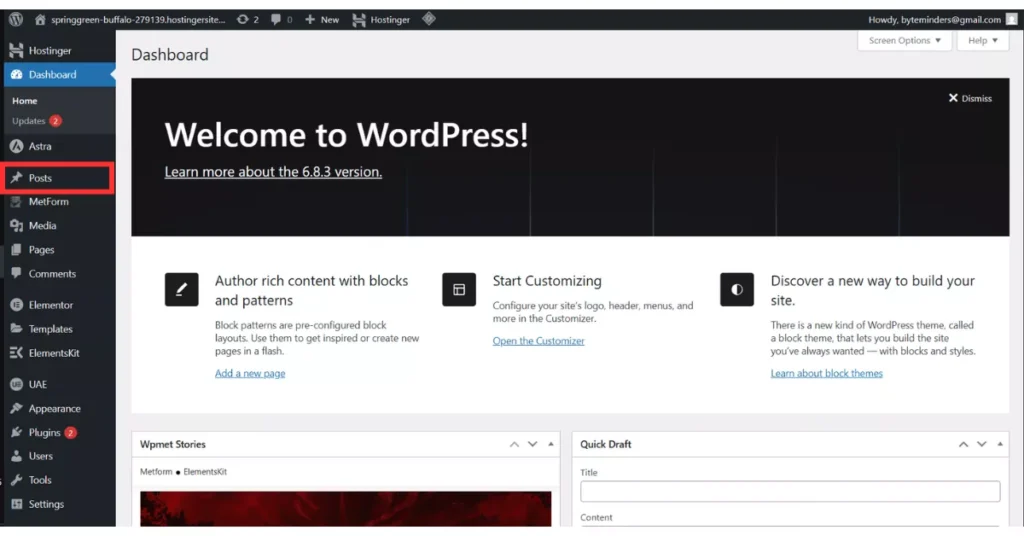 Understanding WordPress Dashboard for Beginners - ByteMinders